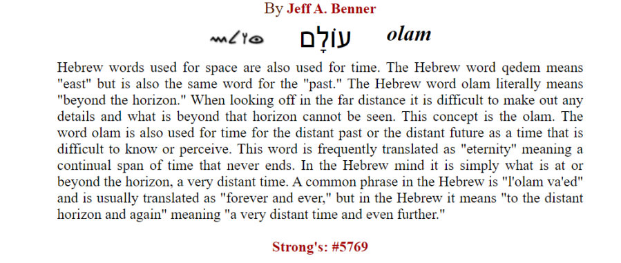 A Look at the Hebrew Word Olam – Biblical Teaching to Equip Every Christian
